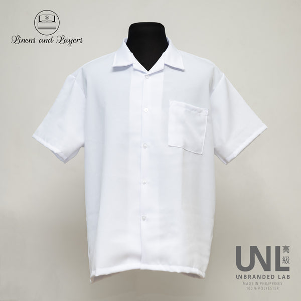 Unbranded Lab Unisex White School Polo Uniform Straight Cut Katrin 9559